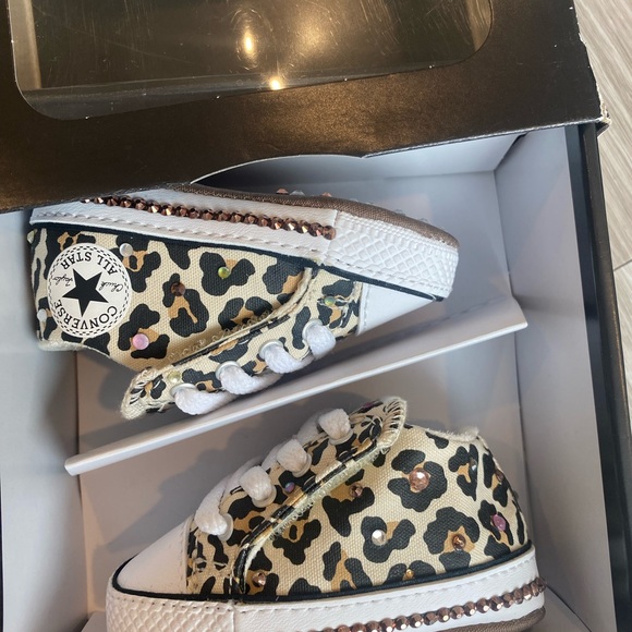 Converse | Shoes | Custom Leopard Cheetah Print Converse Crib Sneakers ...